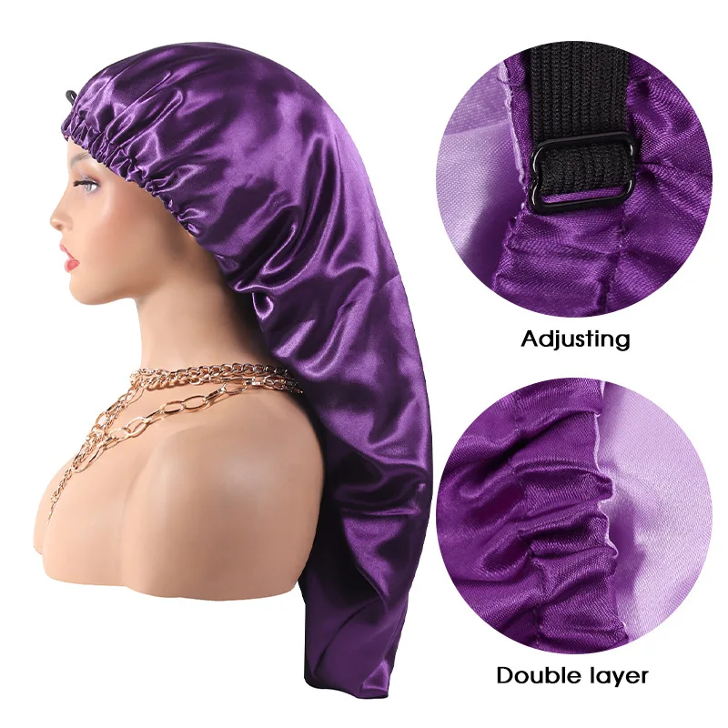 Custom Luxury Extra Large Long Braid Bonnet Designer And Durags Satin ...