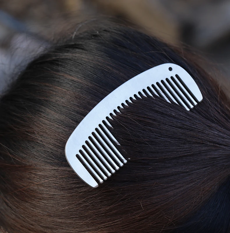 Titanium Comb Anti-Static Hair Beared Comb Pocket Camping Tent Travel ...