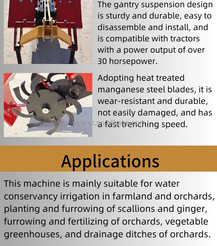Tractor PTO Implement - 3 Point Hitch Trencher Ditching Machinery