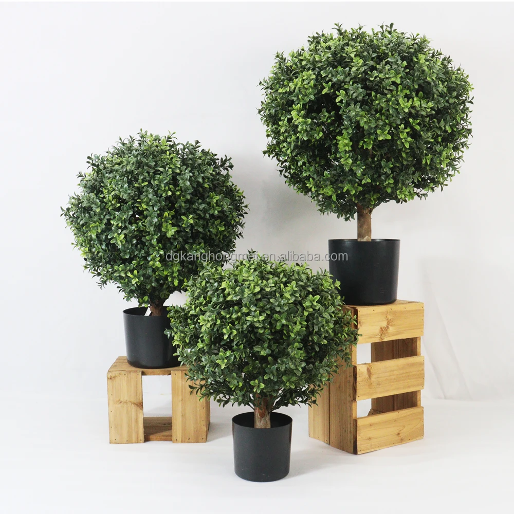 Large Size Artificial UV-Preserved Boxwood Topiary Buxus Trees Wood PE ...