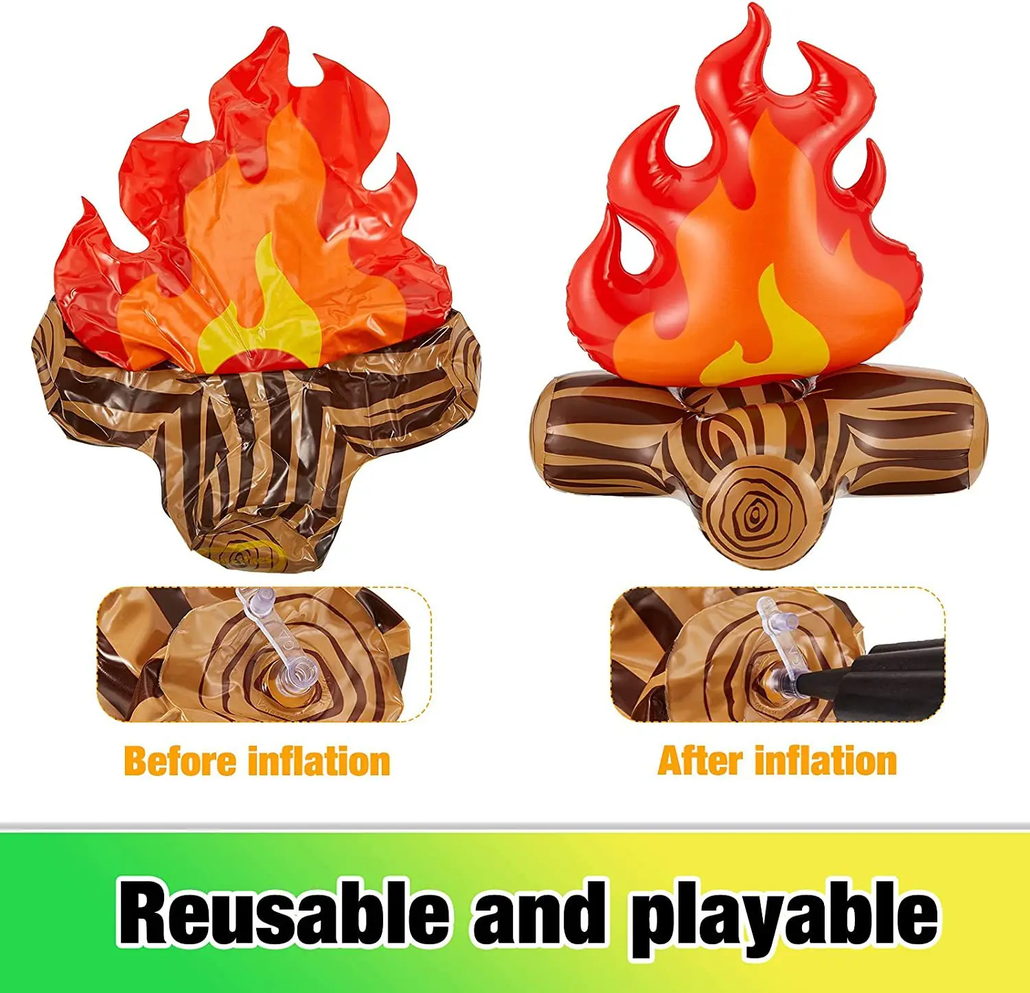New Bonfire Party Decor PVC Inflatable Campfire Camping Props for ...