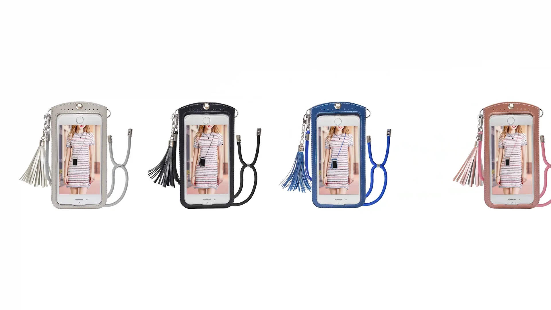 Pu Leather Crossbody Cell Phone Bag Touch Screen Mini Handphone Pouch ...