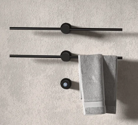 Sophisticated Technology Small Black Electric Bathroom Towel Rail ...