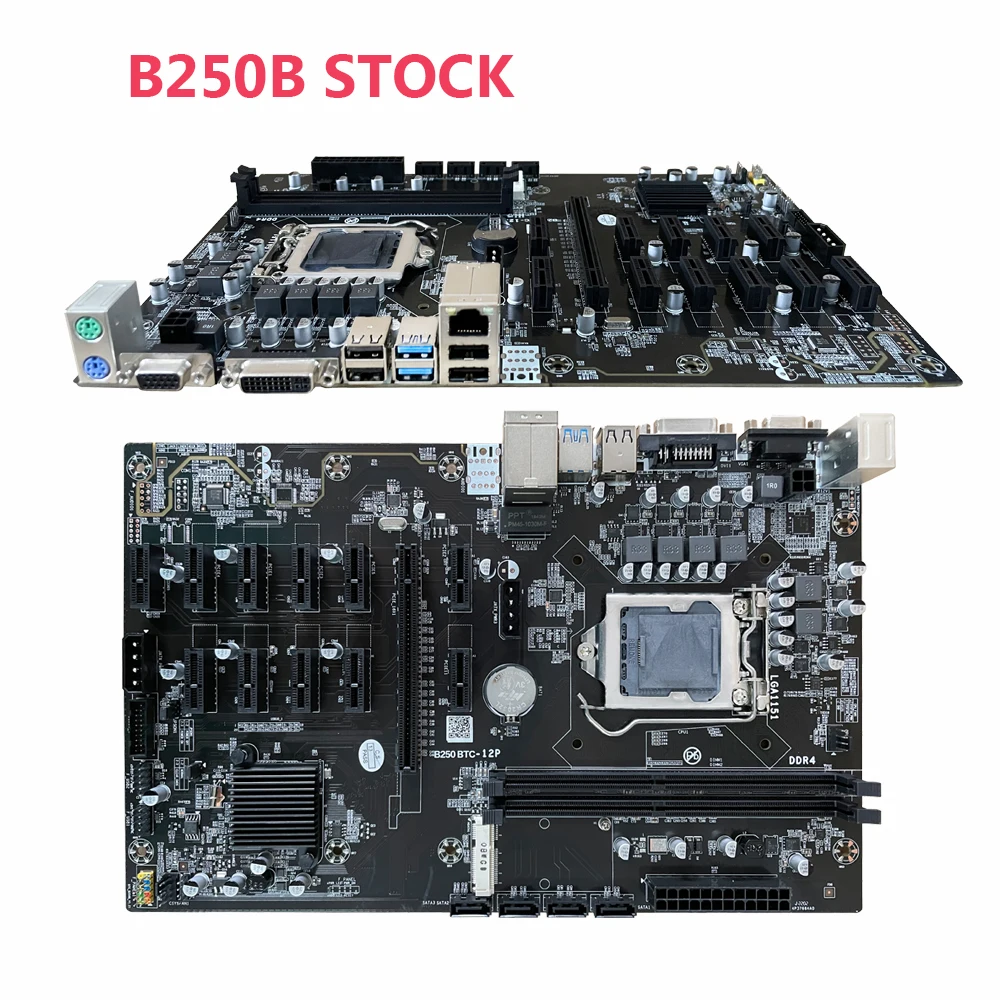 New 12 Gpu B250 Lga 1151 Motherboard Set With G3900 Cpu And Ddr4 Ram ...