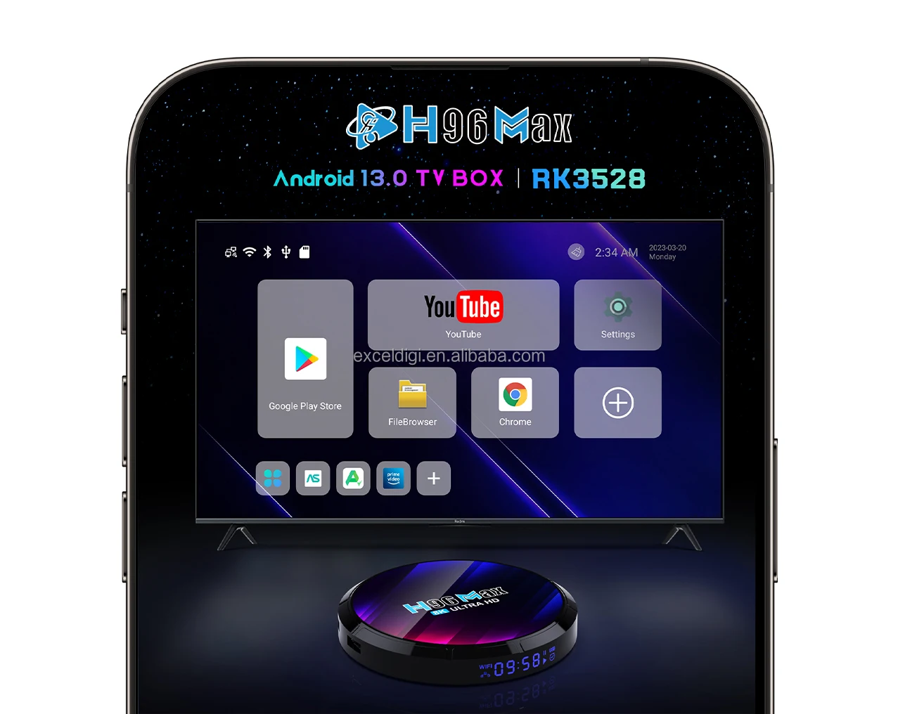 8k Resolution 1000m Lan Gaming Box Fast Speed Amlogic S905x4 Android 10 ...