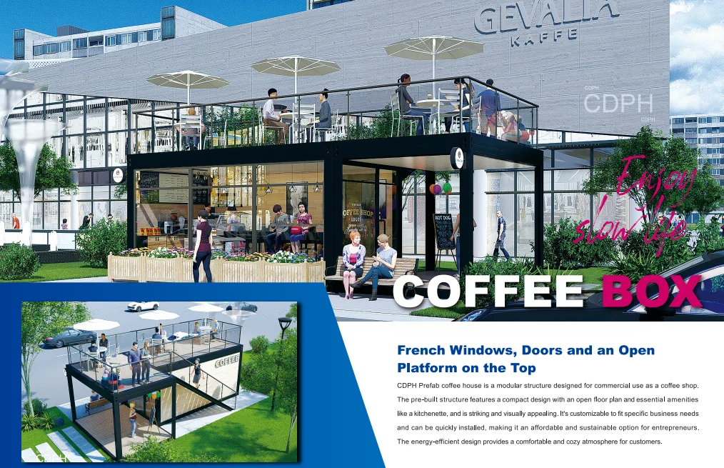 Modular House Cafe Shop - Prefabricated Flat Pack Container