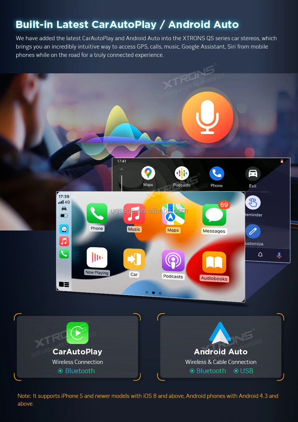 Xtrons 9" Android 12 Car Stereo With Cp Aa 4g Lte Car Android Screen ...