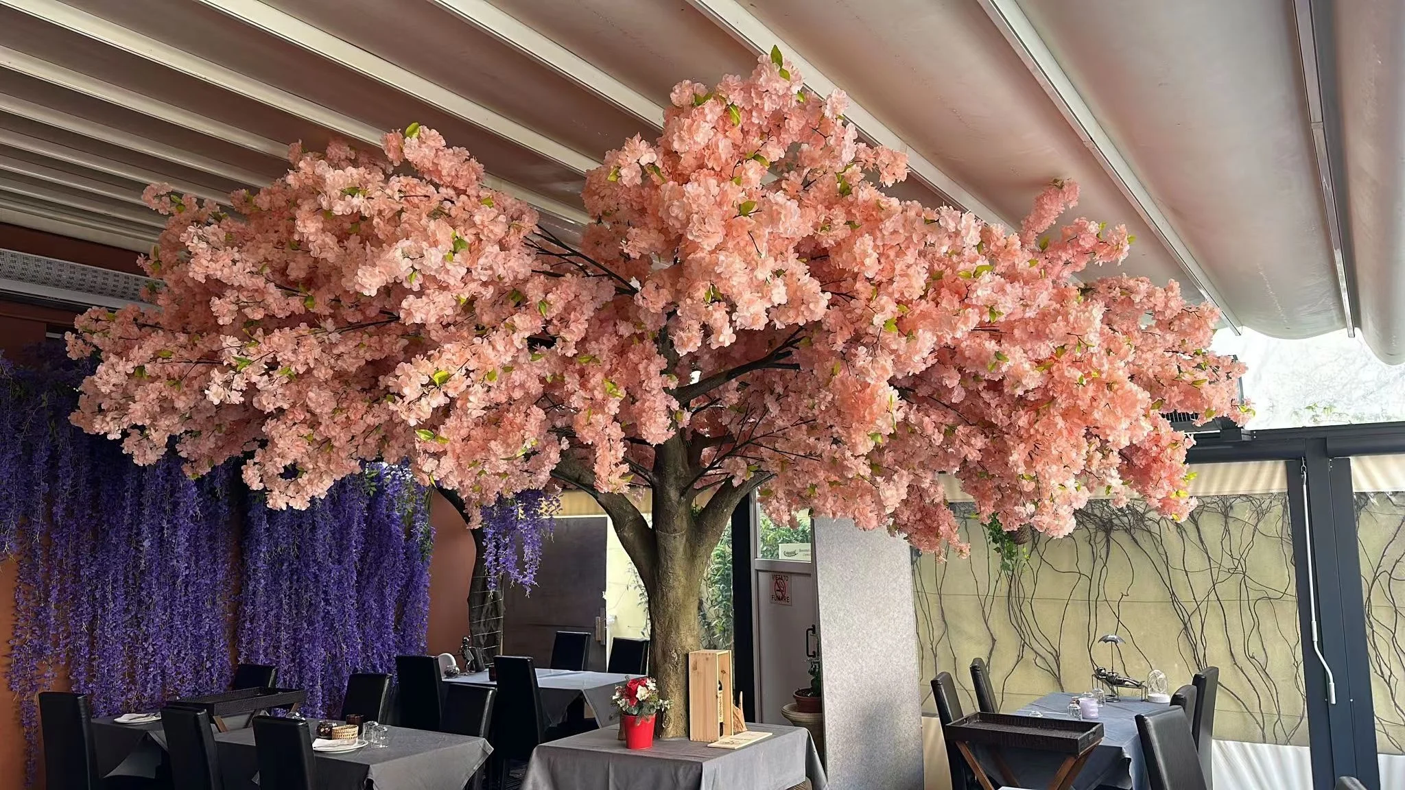 Fake Red Cherry Blossom Tree Artificial Tree Indoor Cherry Blossom ...