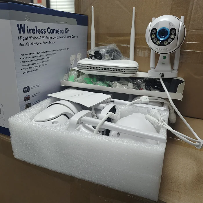 Full Hd 4mp Plug And Play H.265 4ch Cctv Nvr Kit Night Vision Wireless Wifi Home Security Ptz ...