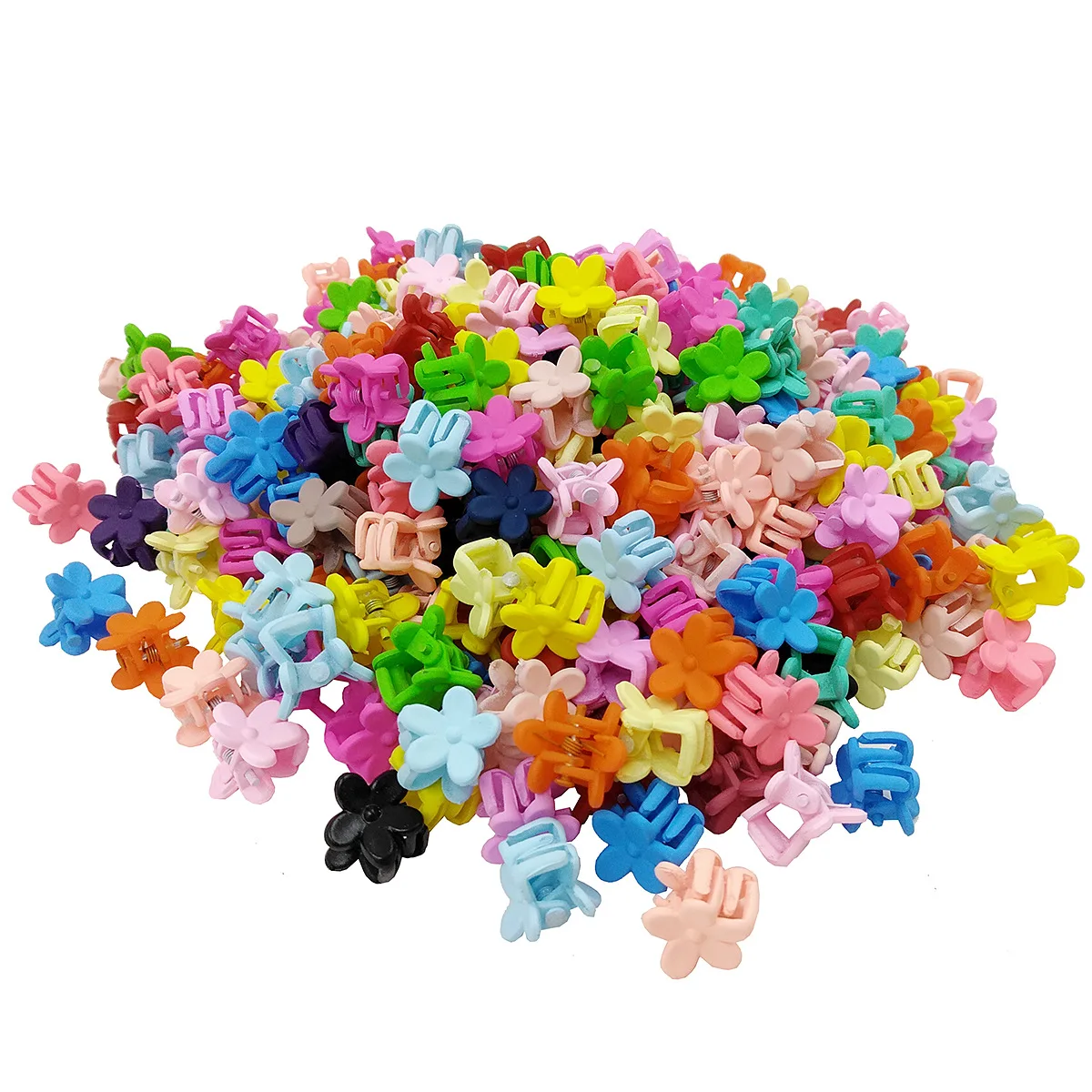 Korean Small Acrylic Plastic Claw Mini Colorful Flower Shaped Hair ...