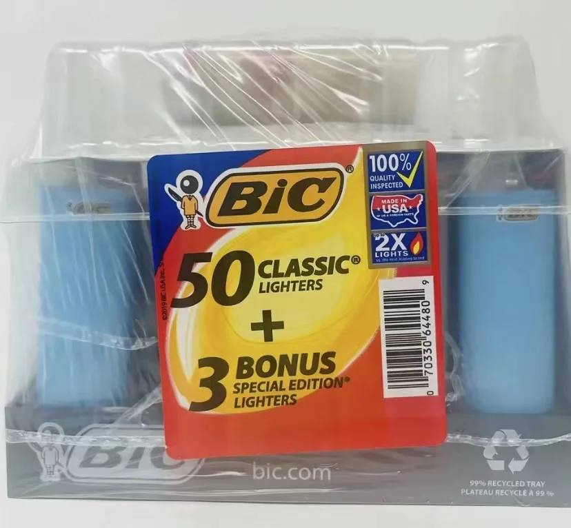 French Original Bic Maxi J26 Lighter 53 Pack One Tray Plastic Lighter ...