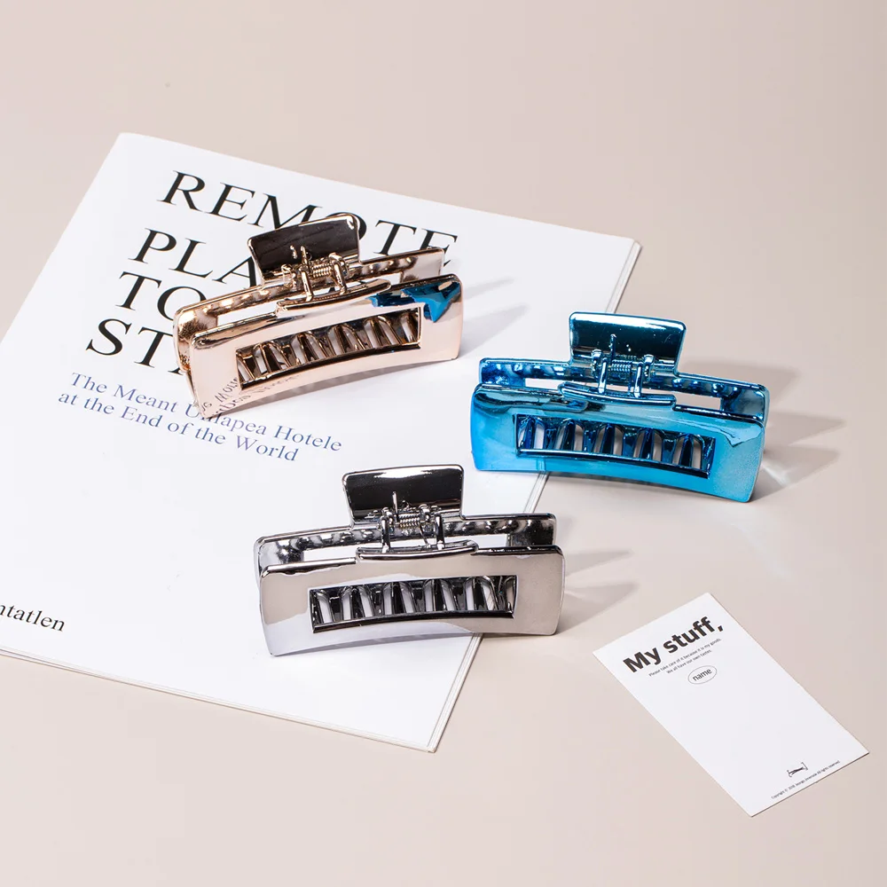 Cute Square Furry Claw Clips For Thick Curly Hair Elegant Fluffy Plush ...