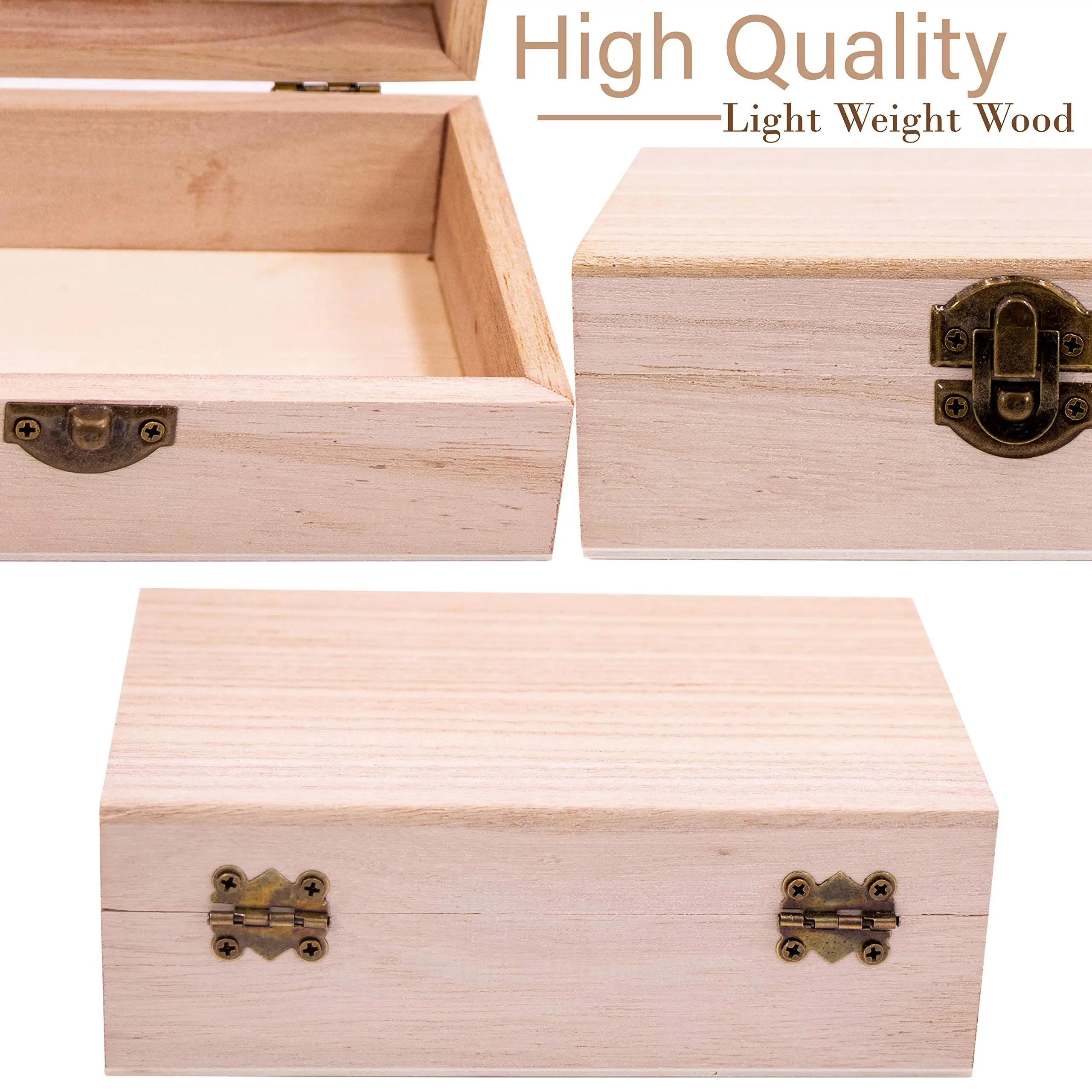 Factory Custom Unfinished Wooden Trunk Boxes Wooden Boxes for Crafts ...