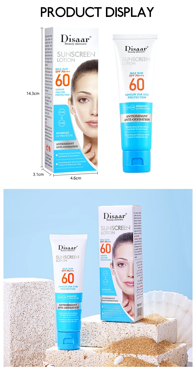 Disaar SPF 60 Sunscreen - Best Natural Tea Flavor Moisturizer