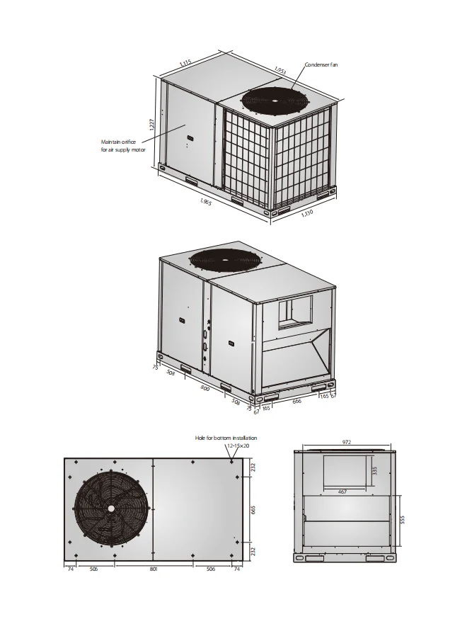 Midea Heat Pump T1 And T3 Condition 7.5ton 10ton 15ton 20ton Rooftop ...
