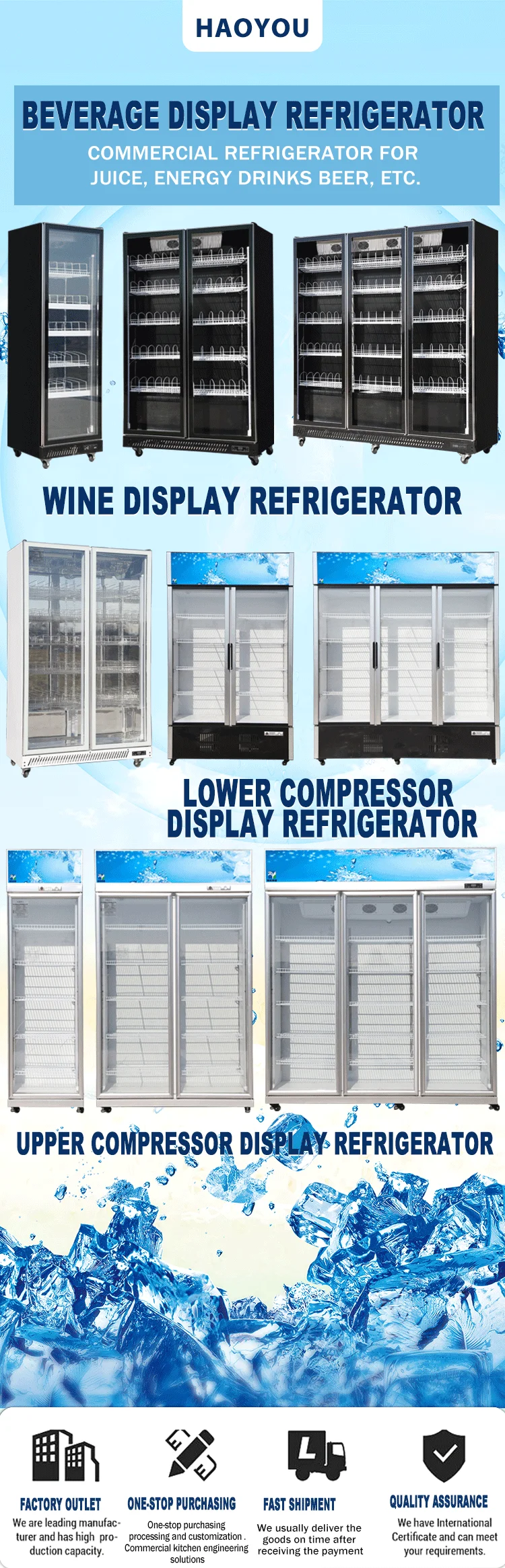 Hotel Fridge Cabinet Meat Display Refrigerator Fridges Household Home 4 ...