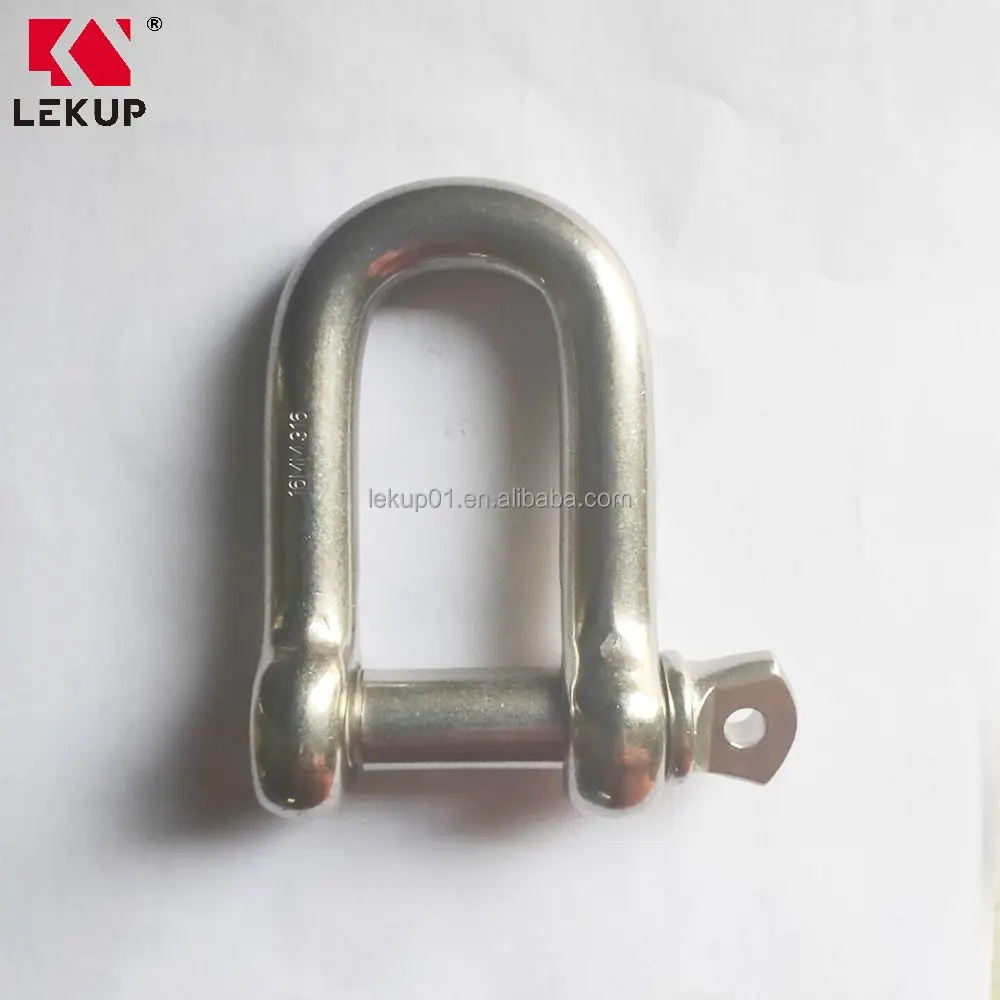 European Standard Shackle with Collar Pin Stainless Steel Dee Shackle D ...