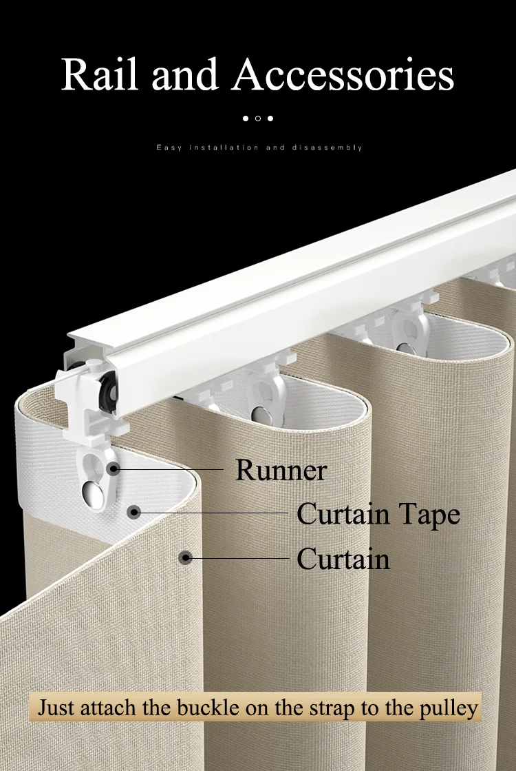 Modern Aluminum S-Type Ripple Fold Curtain Track Set Simple Design ...