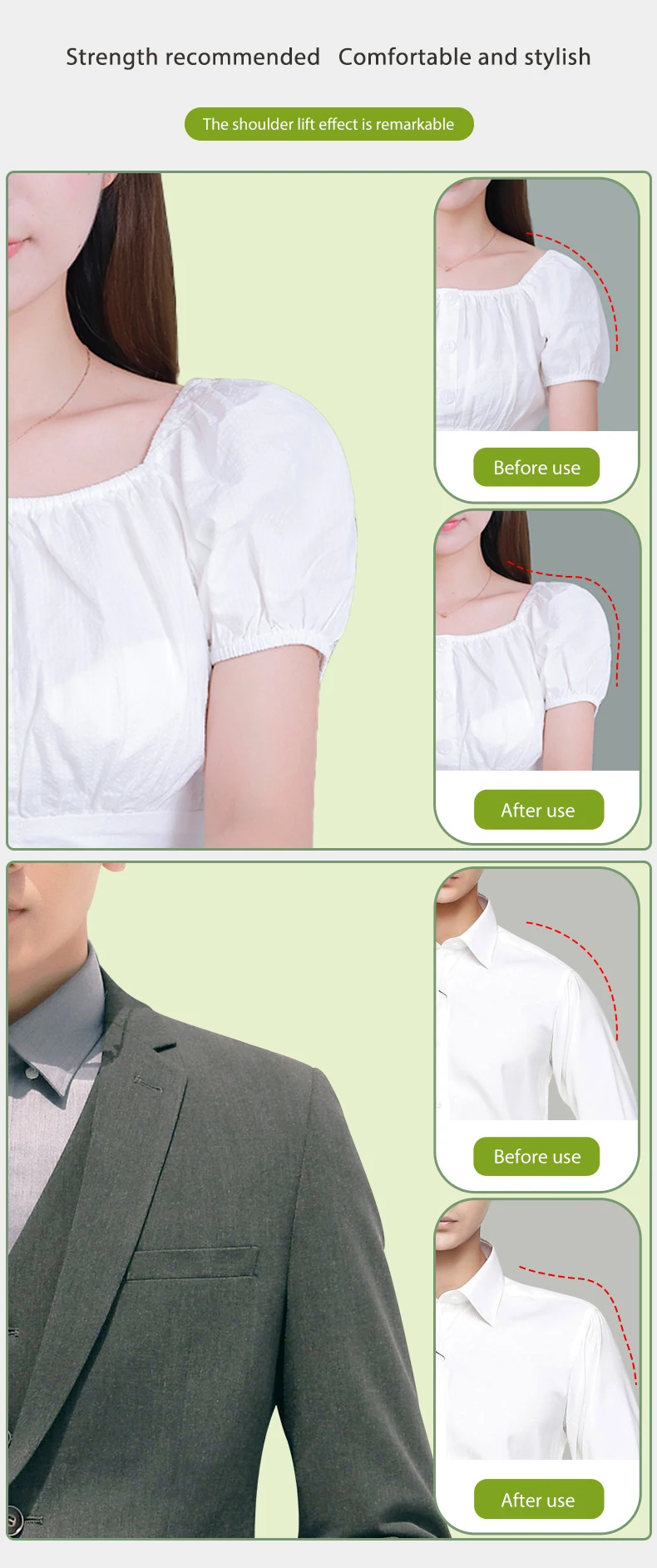 Best Selling Invisible Anti-slip Thin Sponge Shoulder Pad Unisex ...