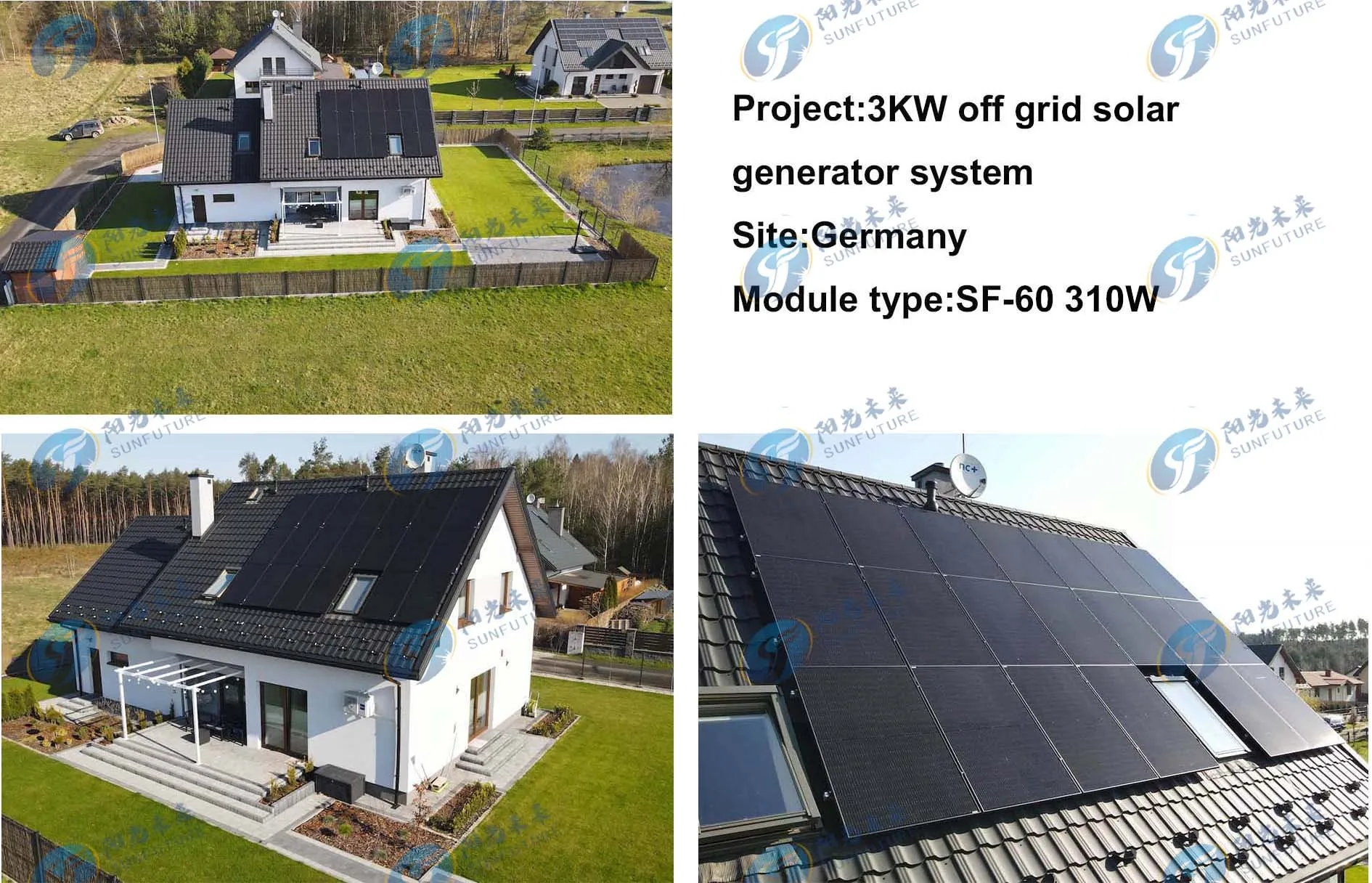 Sunfuture Europe Photovoltaic Panel 360w 370w 375w 380w 410w All Black Mono Half Cell 1 Kw Solar ...