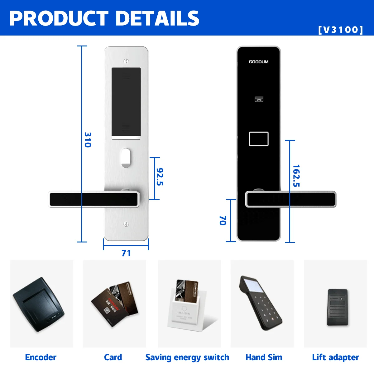 Goodum Electronic Key Card Rfid Access Control Hotel Card Door Lock ...