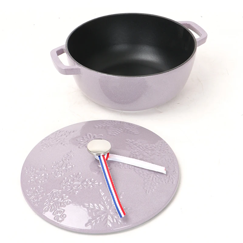 Cast Iron Enamel Cookware Pot 24cm Stew Soup Pot Rice Cooker Belly Pot ...