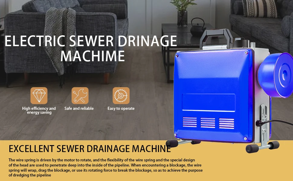 High Grade Electric Household Sewer Pipe Unclogging Machine