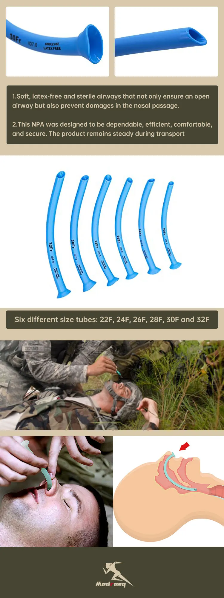 Medresq Sterial Trumpet Nasal Airway With Medical Pvc Nasopharyngeal ...