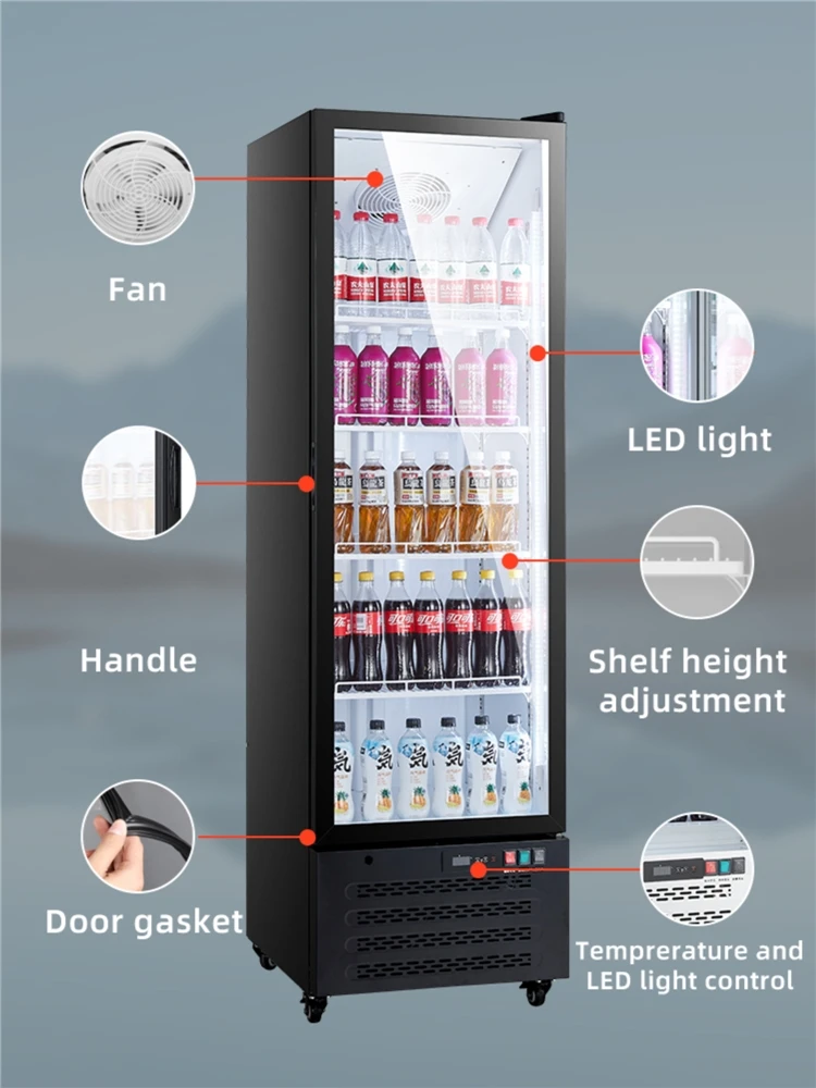Slim Refrigerator Supermarket Display Fridge Cooler Commercial Display ...