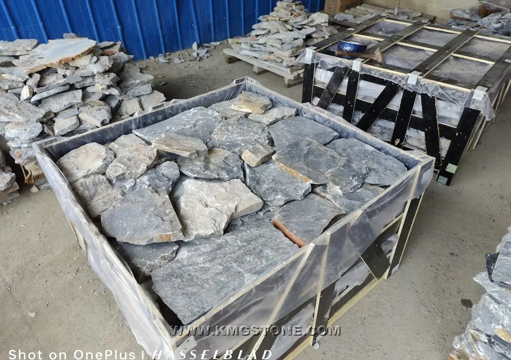 Modern Villa Design Natural Stone Wall Cladding Free Form Misty Grey ...