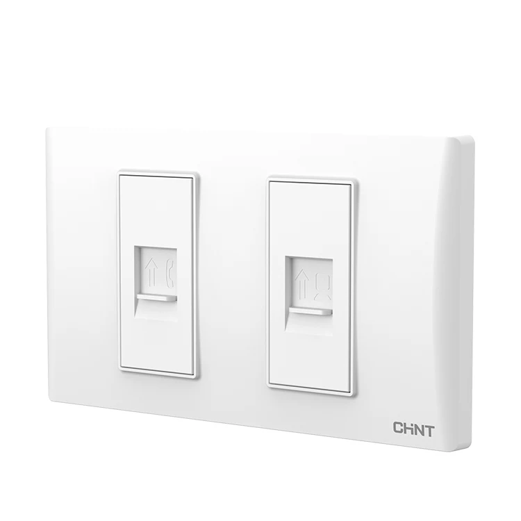 Chint Pvc Panels Wall Socket Telephone Module Computer Two-port Network ...