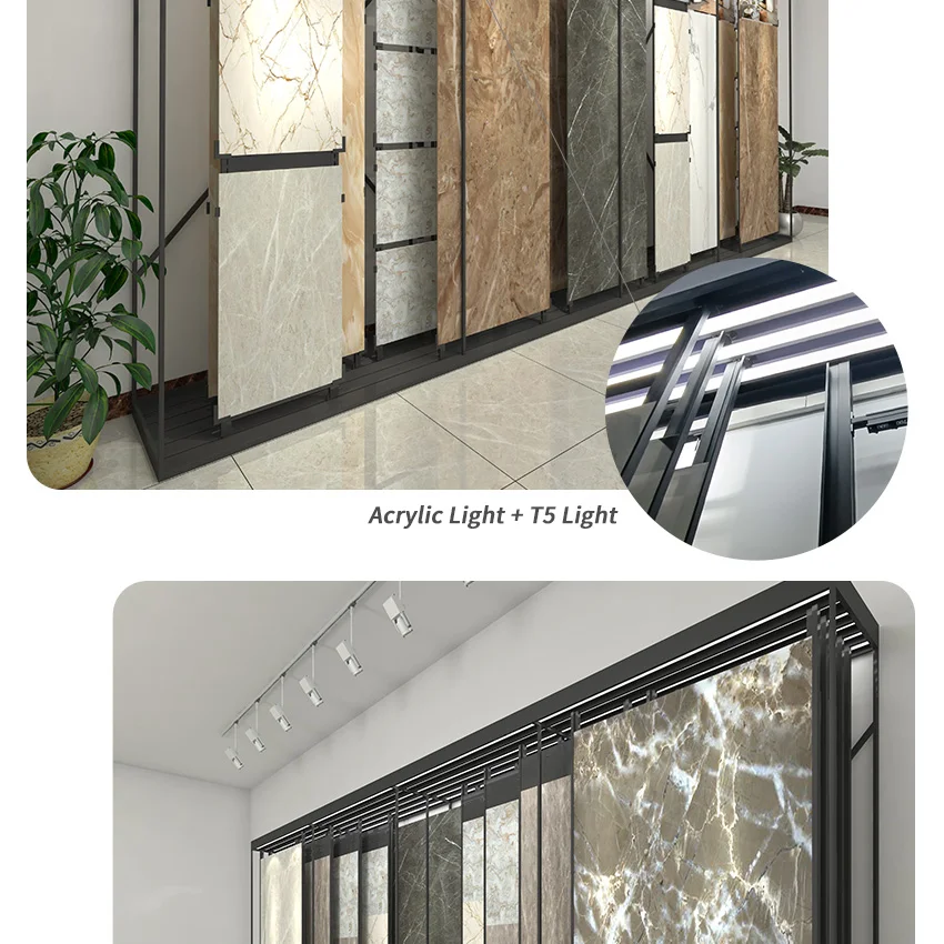 Customized Showroom Large Sliding Marble Granite Push-pull Stand Plate ...