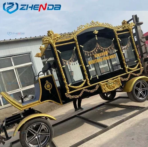 Black Casket Chariot For Sale/high Quality Funeral Hearse /coffin Horse ...