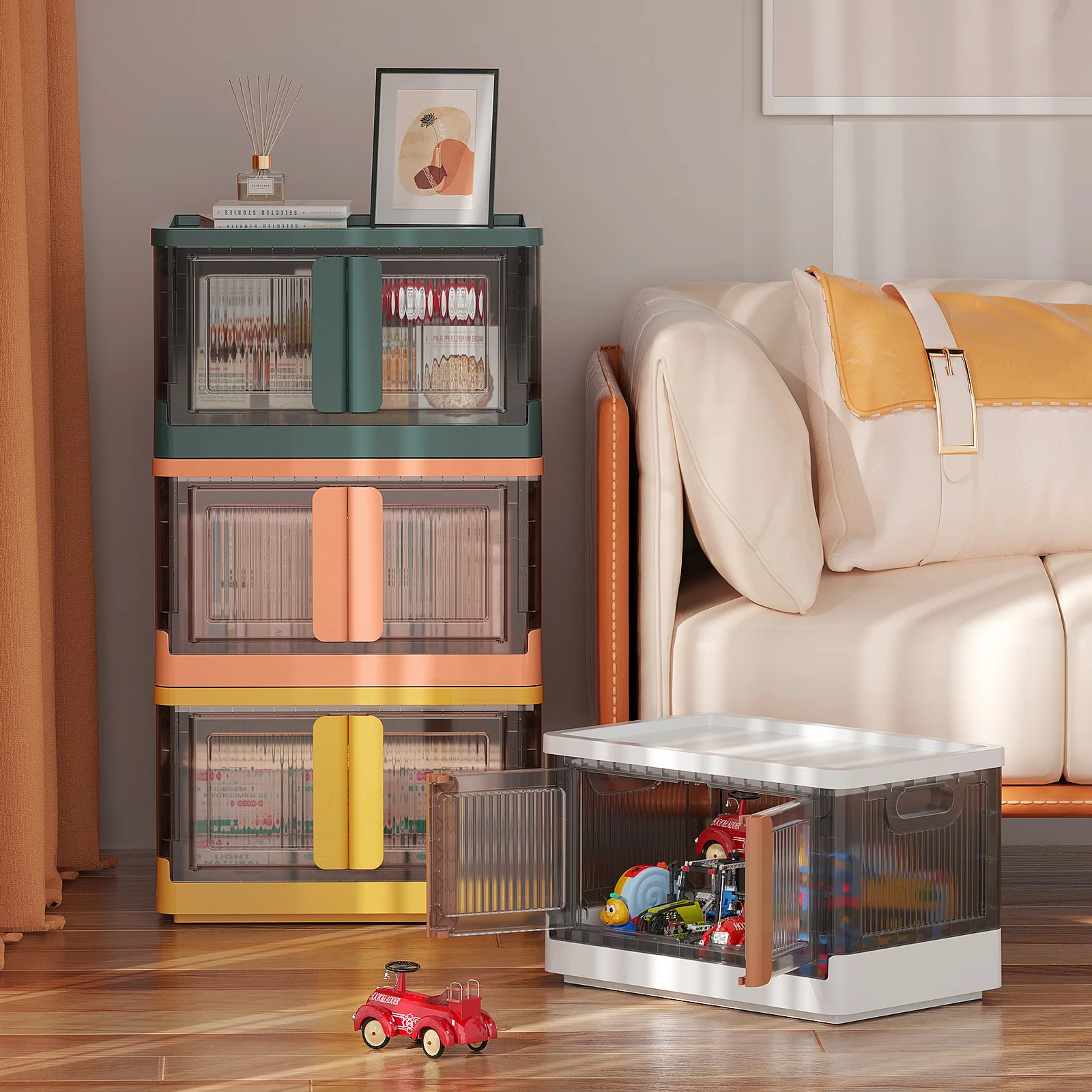 HAIXIN Plastic Folding Storage Boxes - Save Space Efficiently