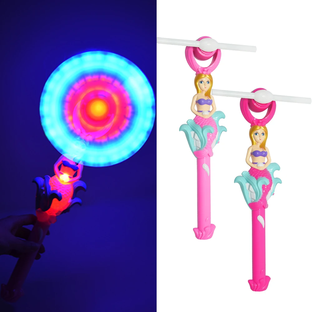 Led Glow Windmills Mermaid Light up Toys Princess Led Magic Windmill ...