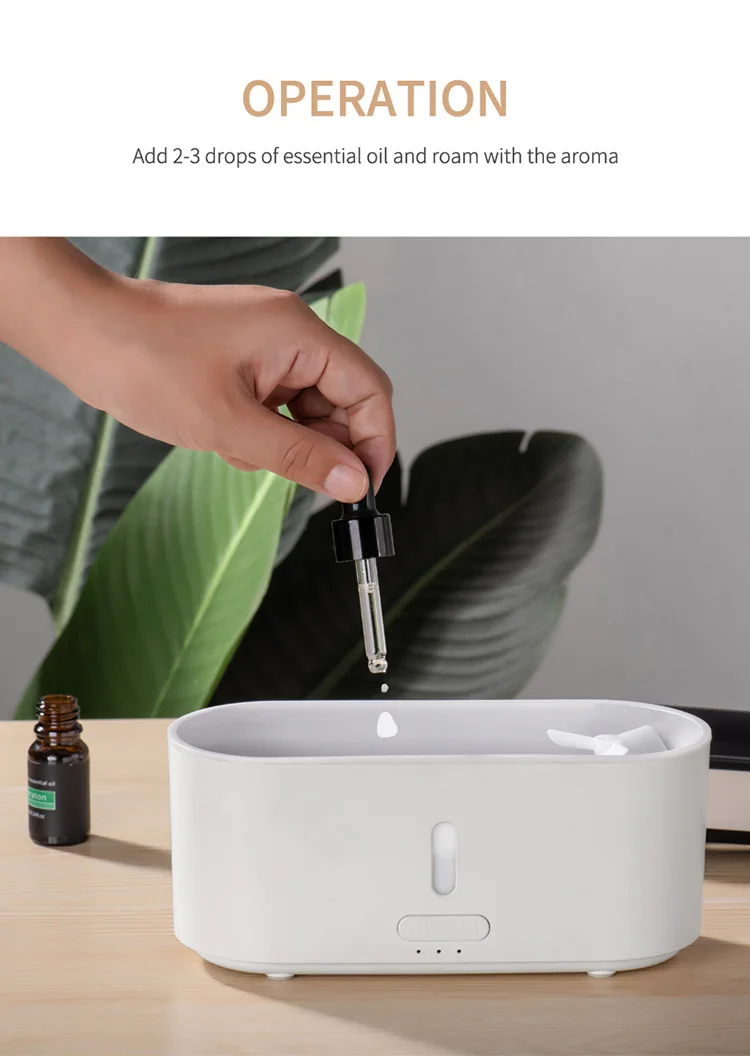 Flame Aroma Diffuser - Ultrasonic Humidifier with Aromatherapy