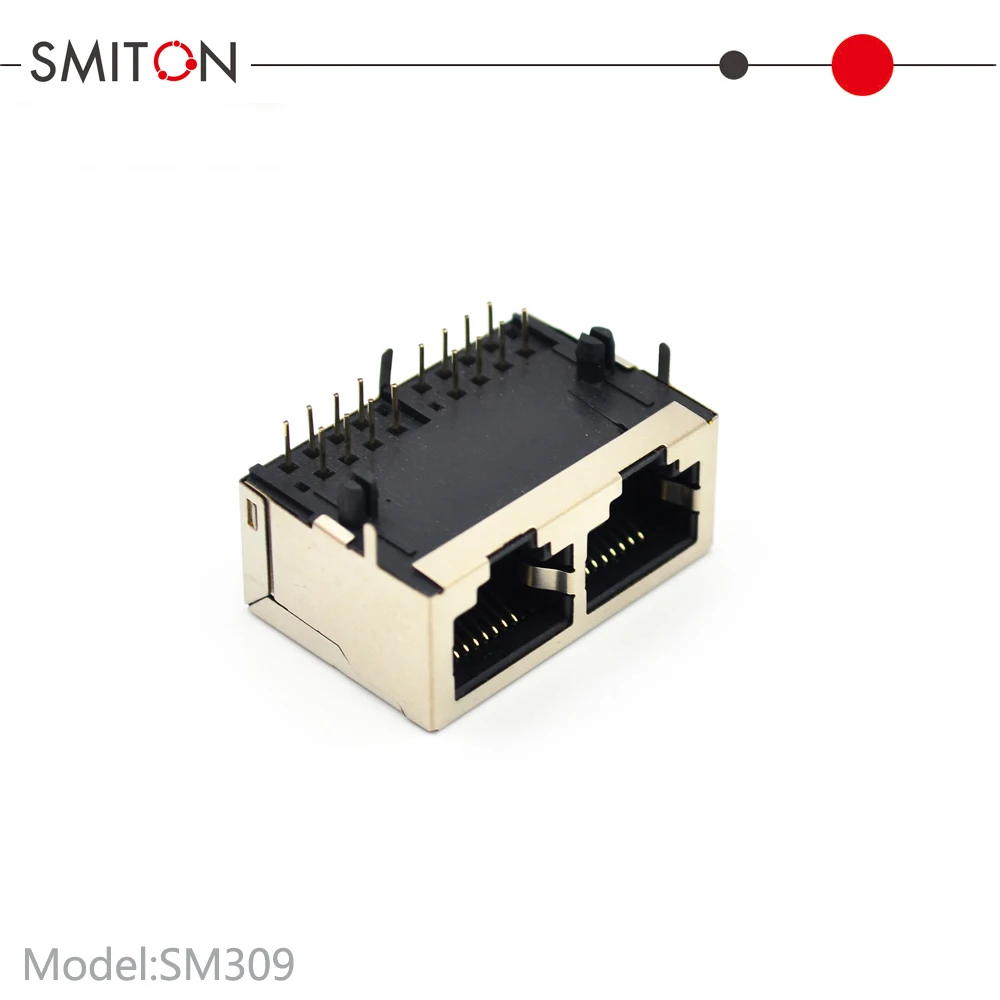 Rj45 Female Connector 8p8c Pcb Jack Network Socket - Buy Shield Rj45 ...