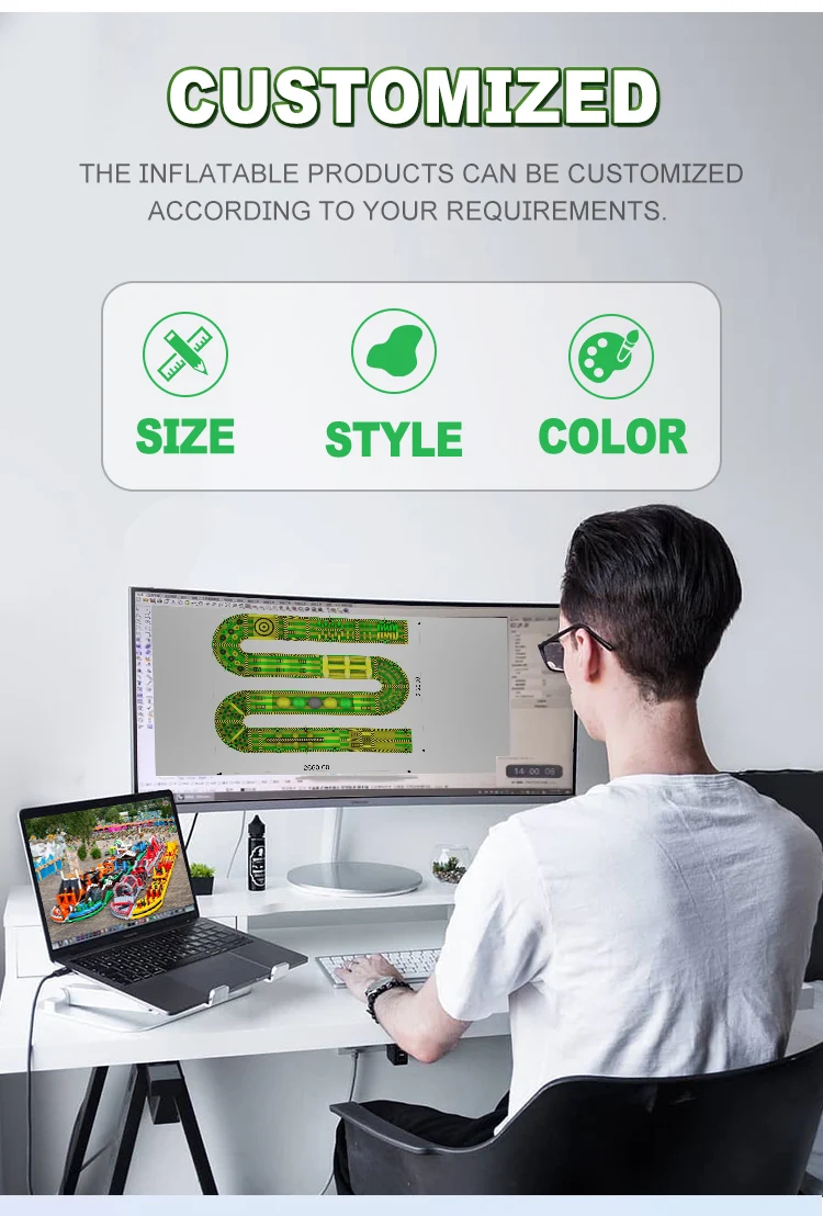 100 square Meter Inflatable Obstacle Course Run Ride Game Equipment ...