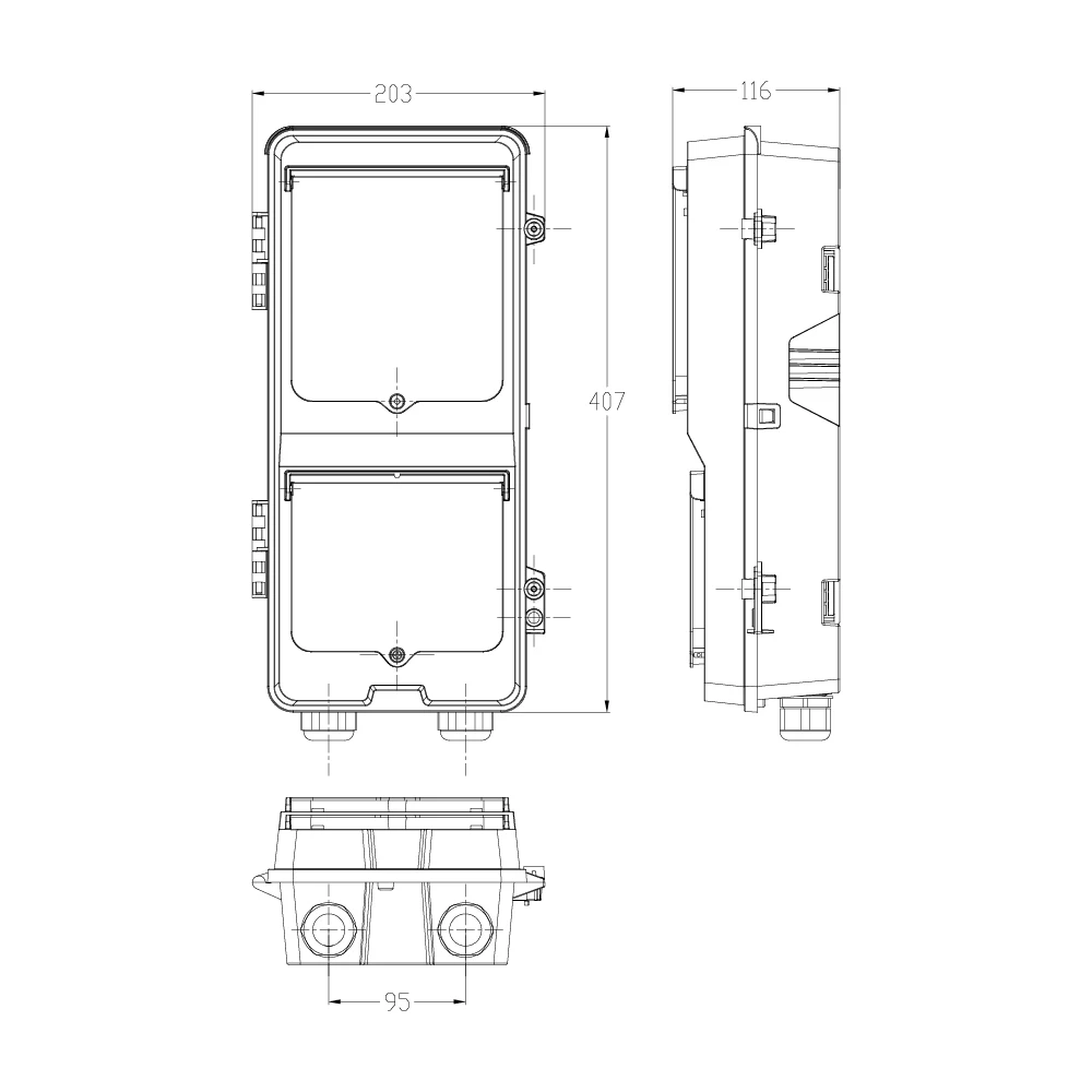Outdoor IP54 LD910 Kwh Meter Enclosure Waterproof Single Phase ...
