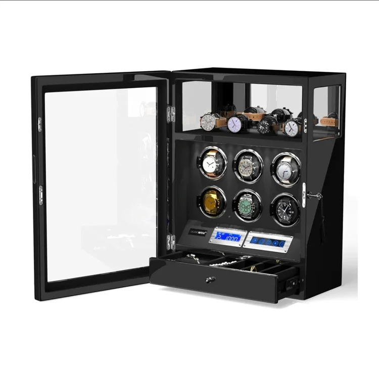 Rotating Acrylic Display case with Lock Watch Display Cabinet Smart ...