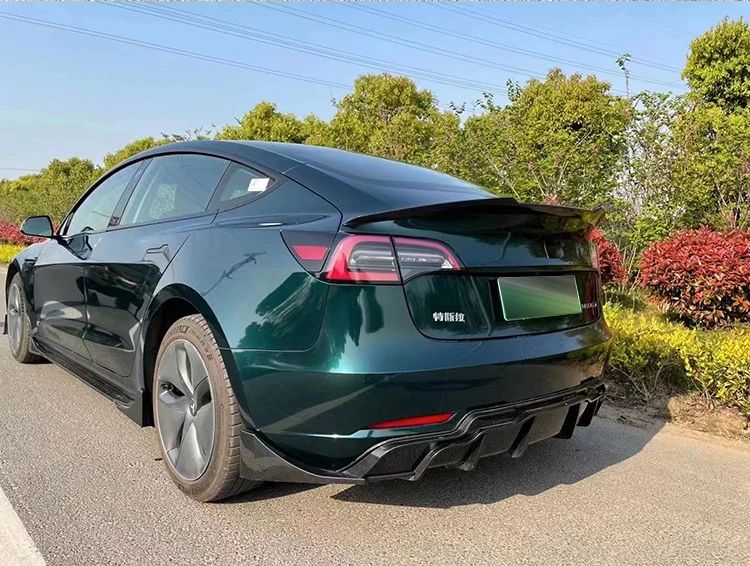 Tesla Model 3 Carbon Fiber Body Kit with Rear Spoiler & Diffuser OEM