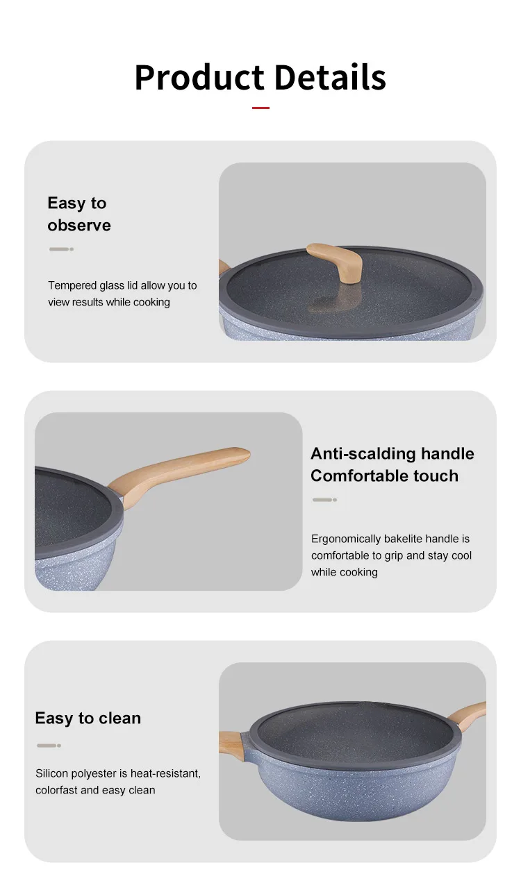 Luxury Die Cast Cookware Granite Cooking Pots Sets Nonstick Cookware ...