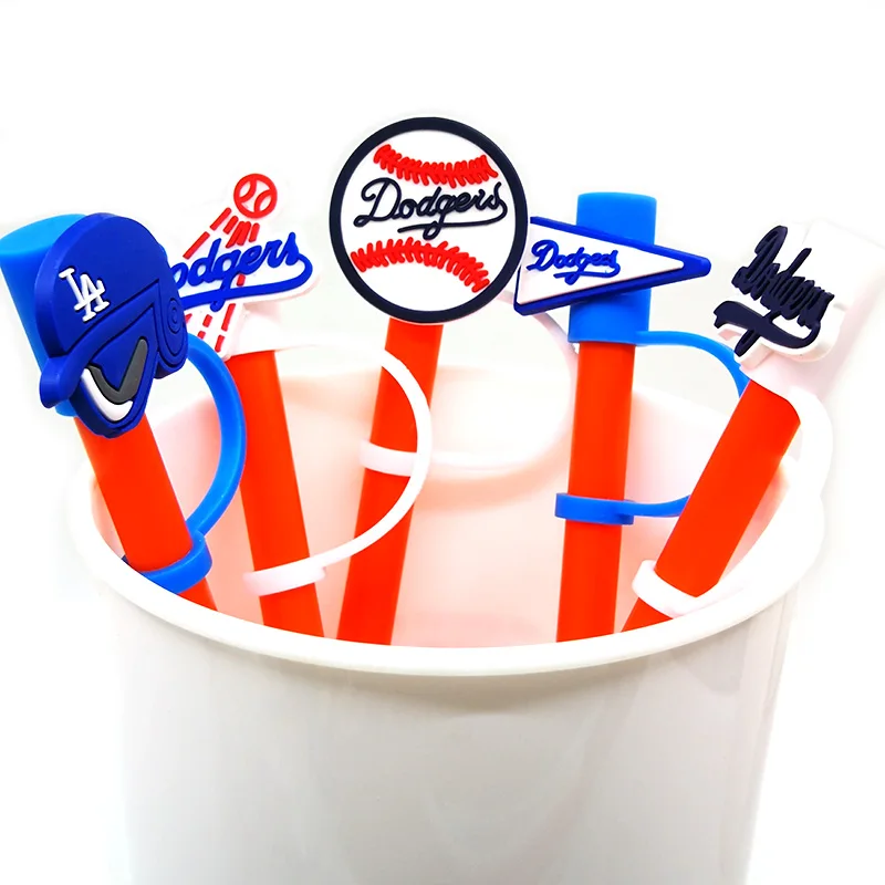 Fashion Football Team Logo Reusable Metal Straws Tips Dust Toppers ...