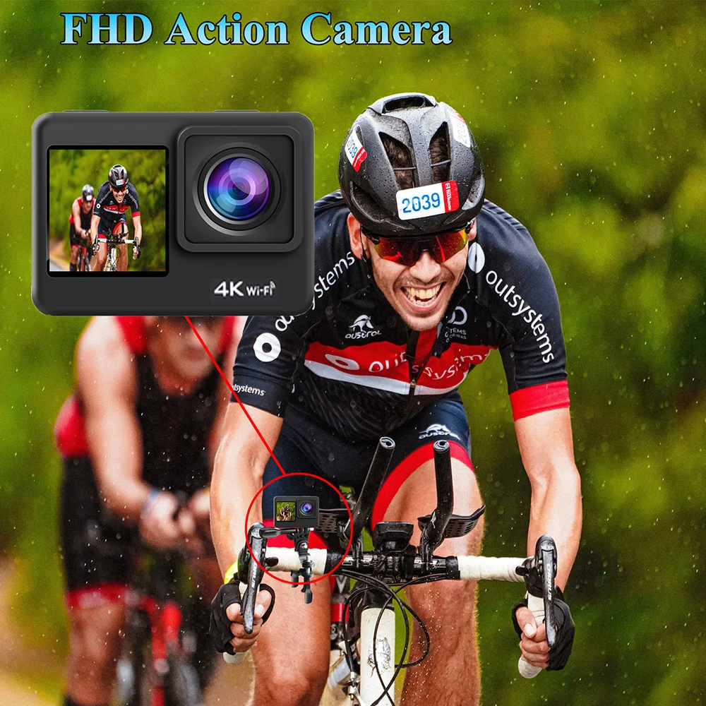 2024 16MP Dual Screen Action Camera - 4K Sport Video Recoding
