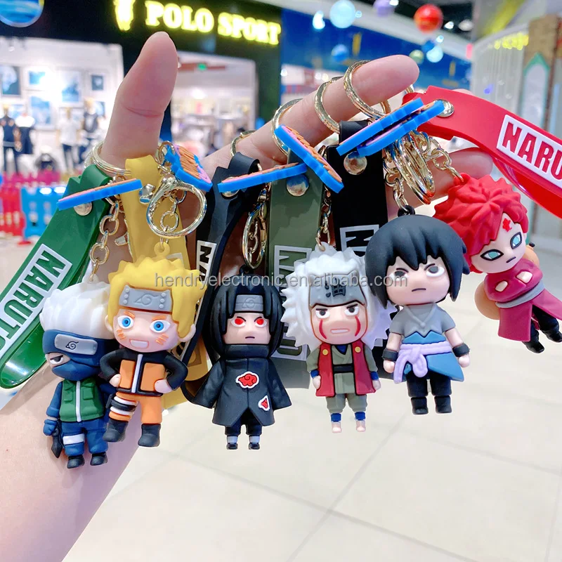 New Arrival Cartoon Character Keychains Mini Anime Narutos Doll Key ...