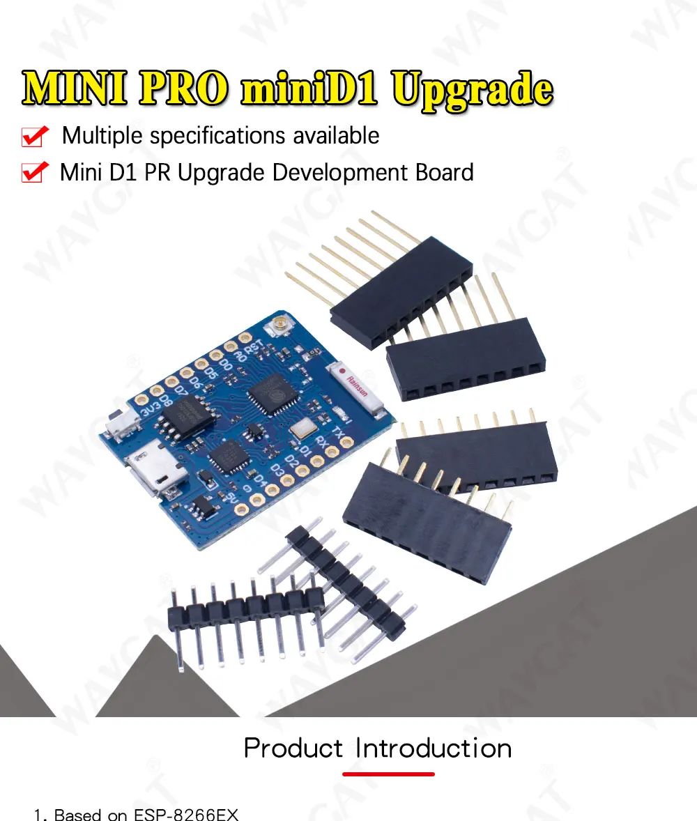 WEMOS D1 Mini Pro 16M Bytes External Antenna Connector NodeMCU Based ... WEMOS D1 Mini Pro 16M Bytes External Antenna Connector NodeMCU Based ...