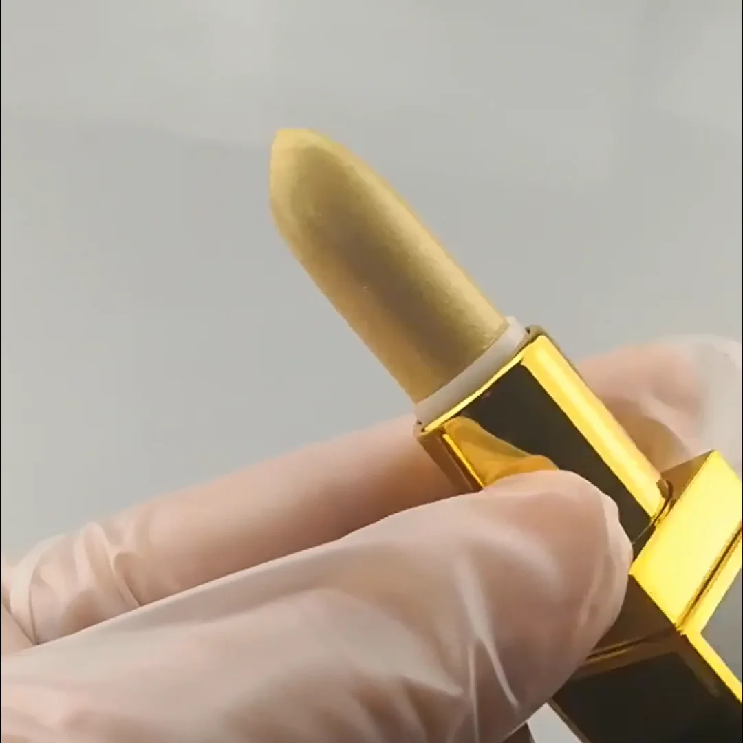 Cosmetic Gold Shimmer Lipstick Natural Vegan Girls Waterproof Sparkle ...