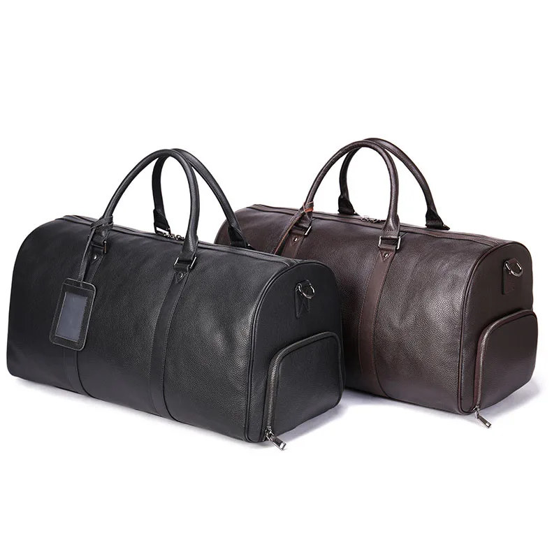 Genuine Leather Duffle Bag - Luxury Large Unisex Travel Bag