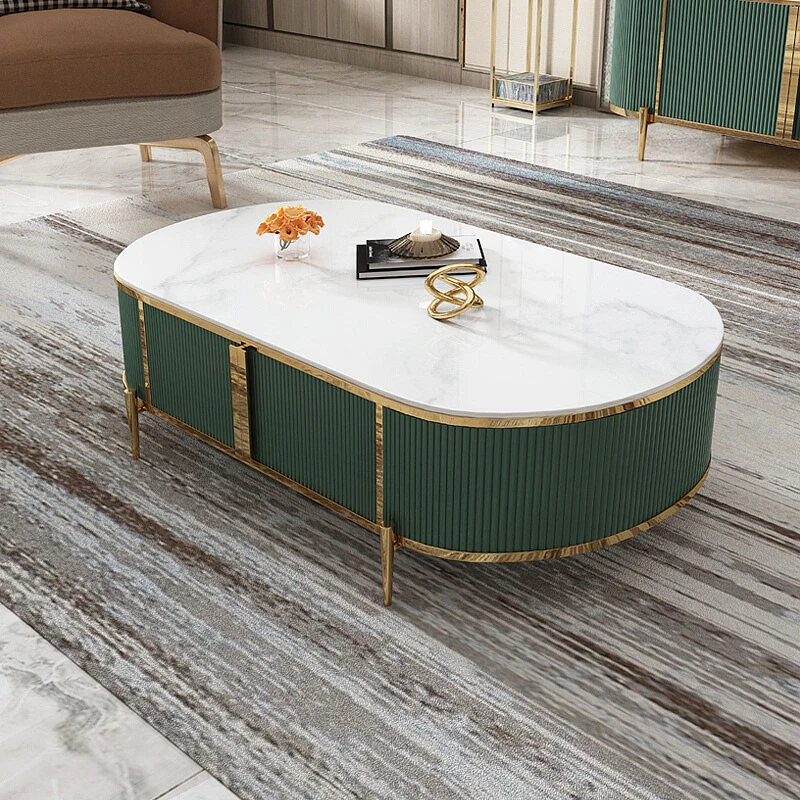 Modern Luxury Coffee Tables Fashionable Black Marble Cover Tea Tables ...