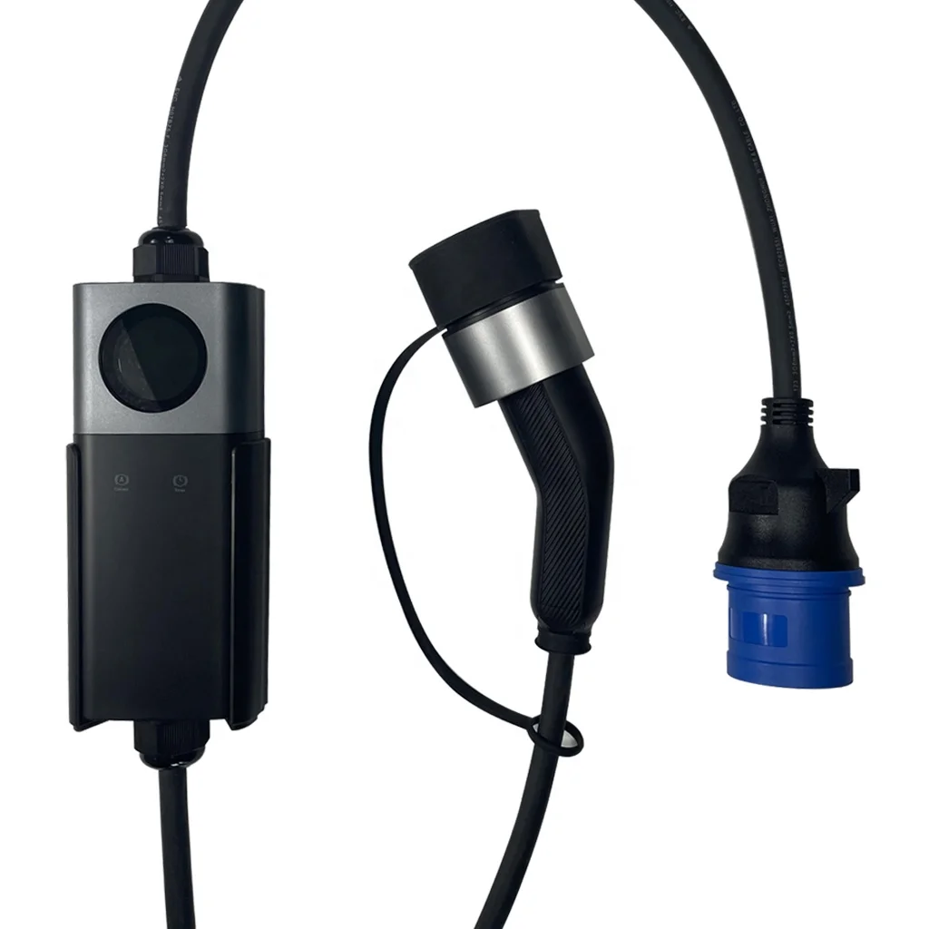 Household ID4 ID6 GBT 7KW 32A Adjustable Portable EV Charger 2.8" with ...
